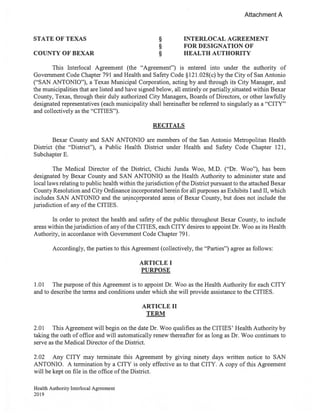 Item # 7 - Interlocal Agreement with San Antonio Metro Health District ...
