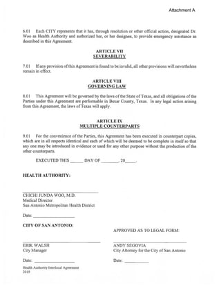 Item # 7 - Interlocal Agreement with San Antonio Metro Health District ...