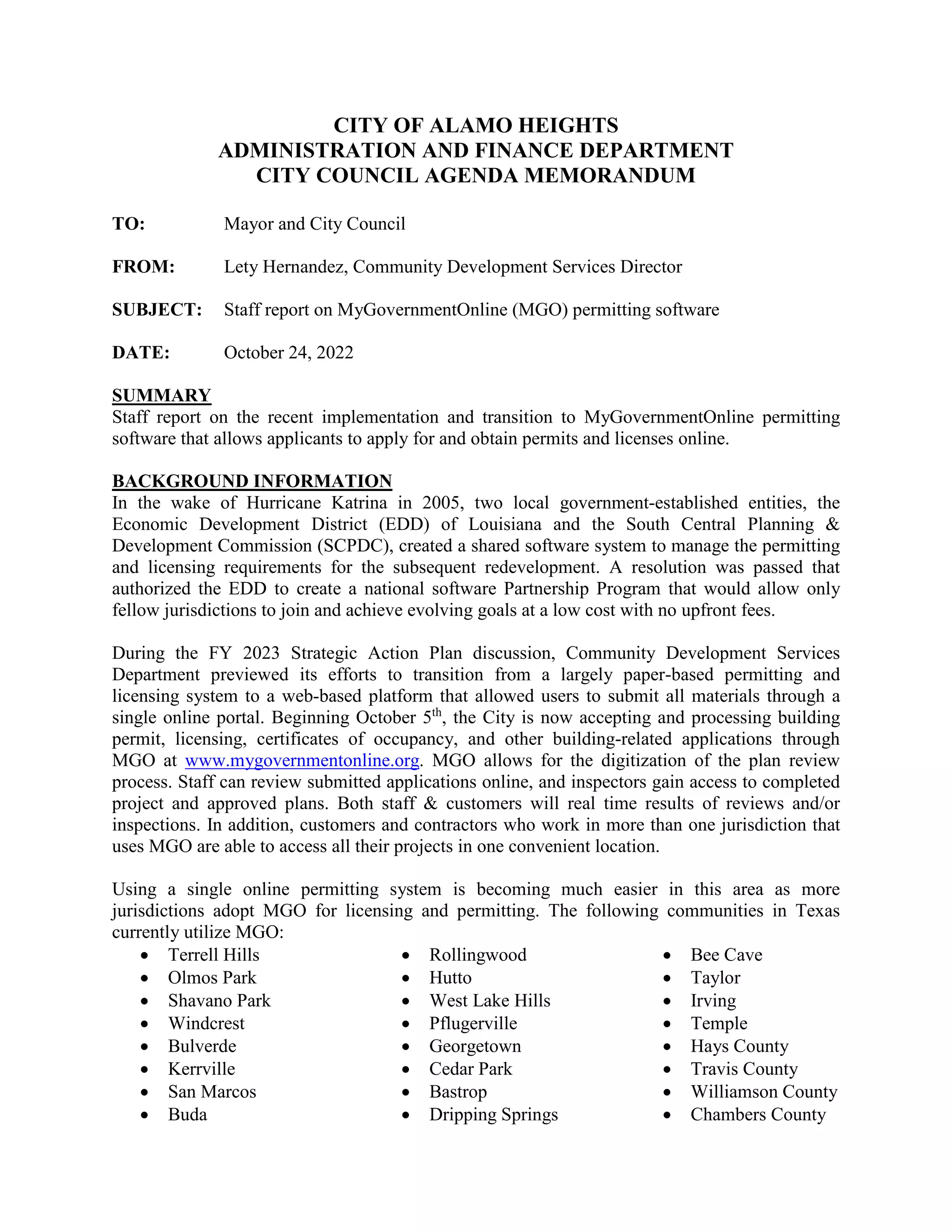 Item # 7 - MyGovernmentOnline (MGO) | PDF