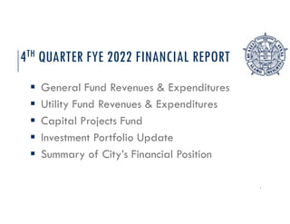 Item # 7 - PPT 4Q FINANCIAL REPORT FY22 | PDF
