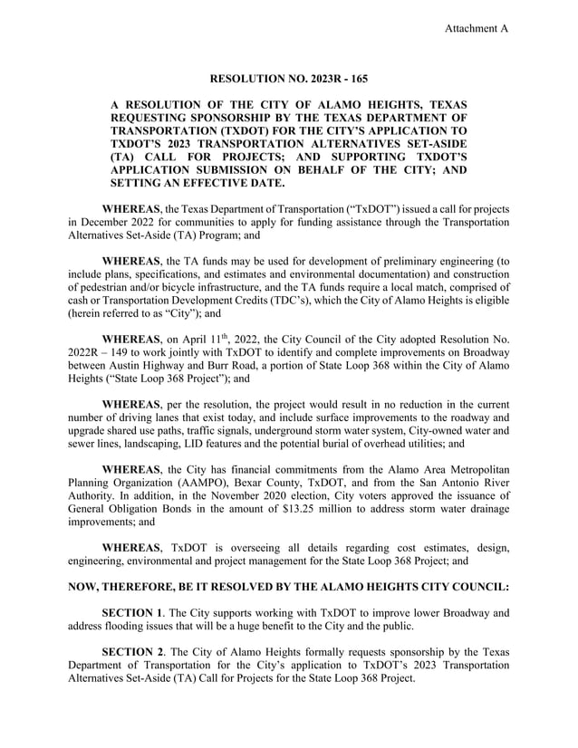 Item # 7 - TxDOT TA Project Application | PDF