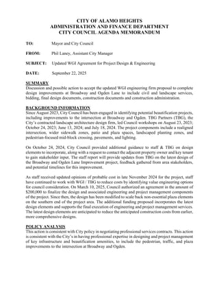 Item # 7 - Updated Agmt with WGI Prof. Engineering Srves | PDF