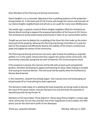 Item # 7 & 8 - 231 Encino Ave. Replat Request | PDF