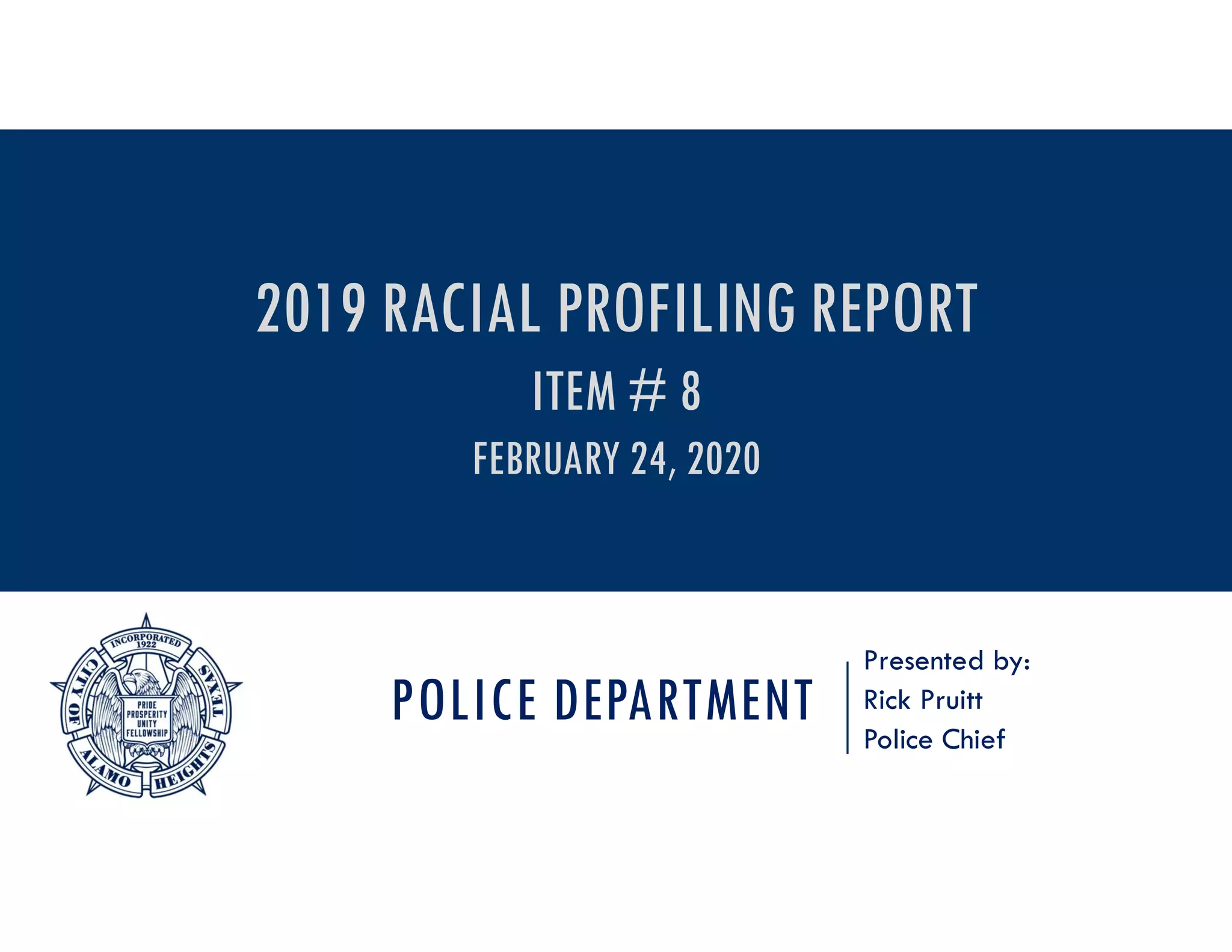 Item # 8 2019 Racial Profiling Report | PDF