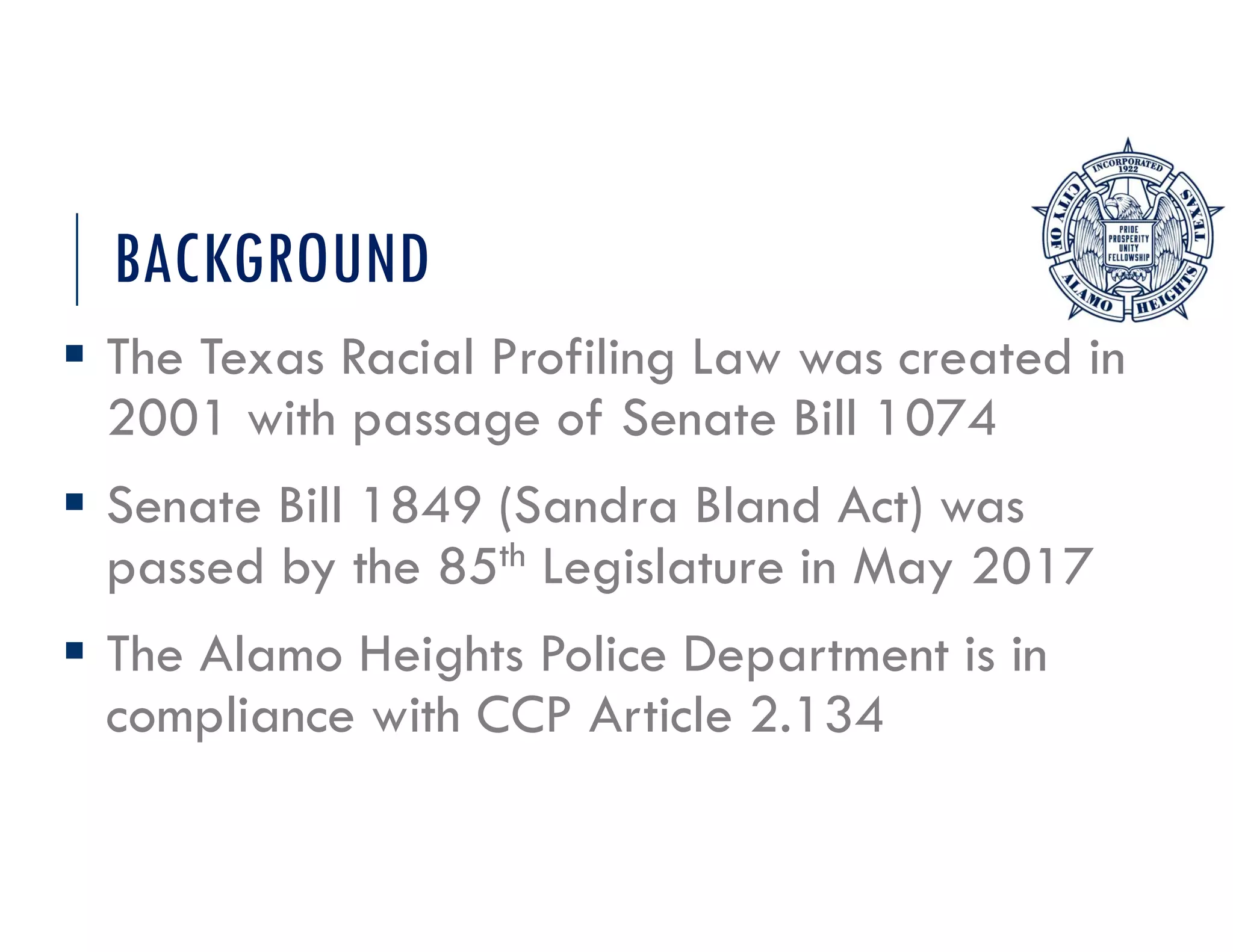 Item # 8 2019 Racial Profiling Report | PPT