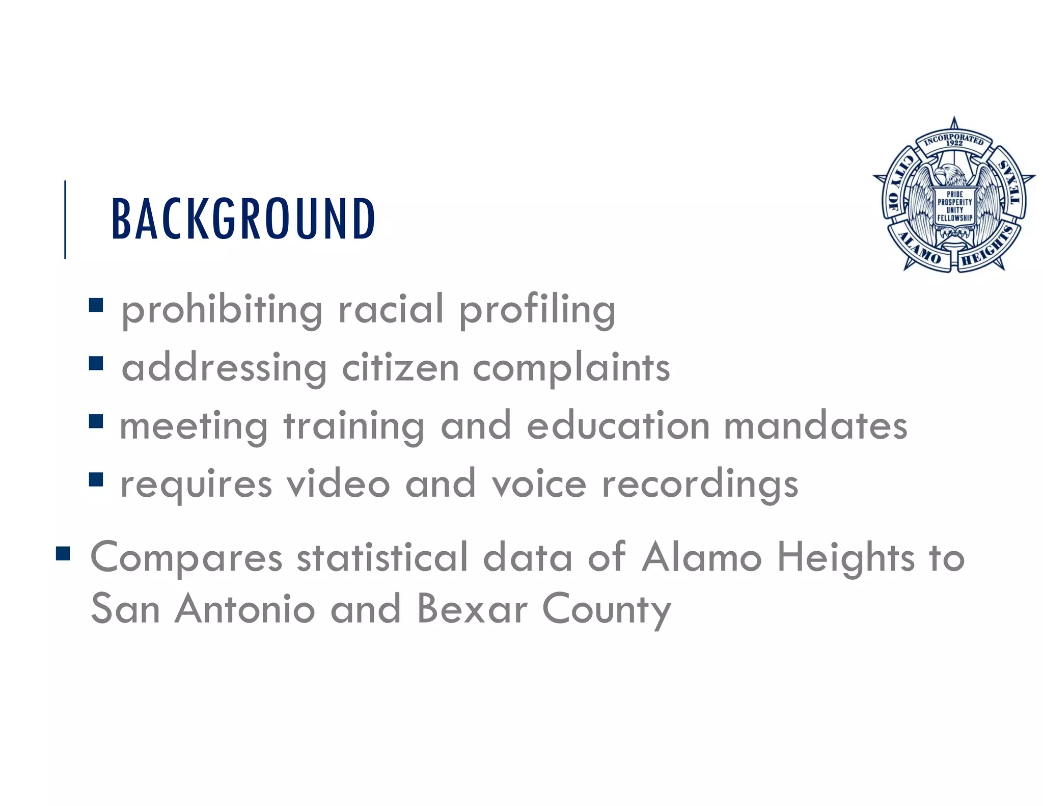 Item # 8 2019 Racial Profiling Report | PPT