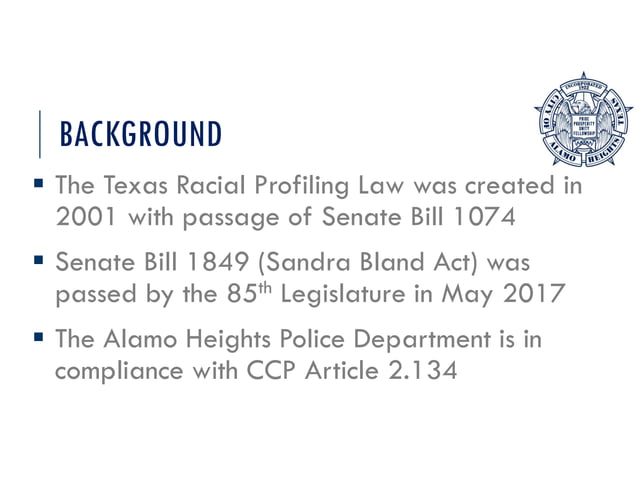 Item # 8 2019 Racial Profiling Report | PPT