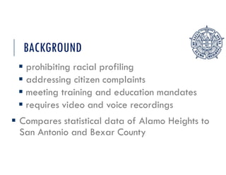Item # 8 2019 Racial Profiling Report | PPT