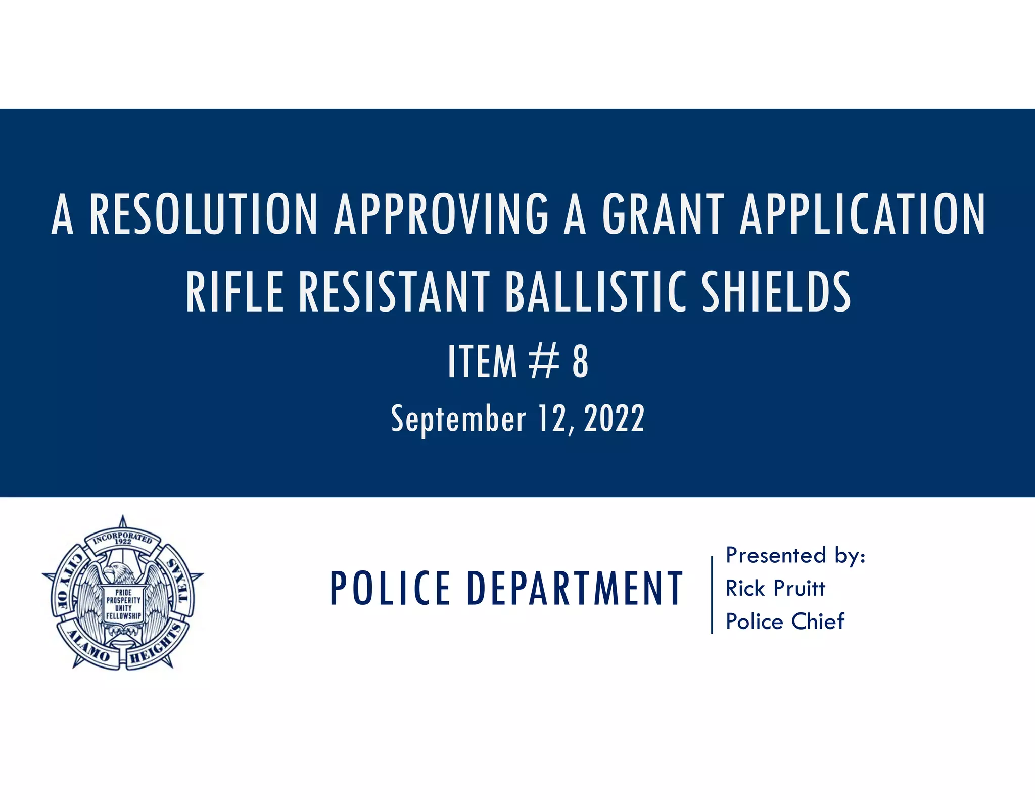 Item # 8 - PPT Rifle Resistant Shields Grant | PPT