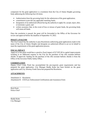 Item # 8 - Resolution Rifle Resistant Shield Grant | PDF | Arms ...