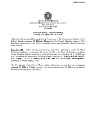 Item # 8&9 - 900 Cambridge Oval Right of Way (ROW) | PDF