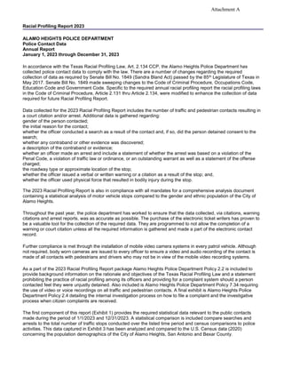 Item # 9 - 2023 Racial Profiling Annual Report | PDF