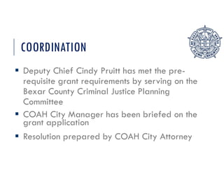 Item # 9 - PPT Police Department Grant Application | PDF