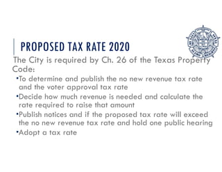 Item # 9 - PPT Proposed 2020 tax rate | PPT