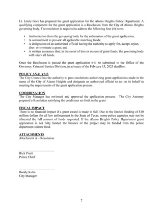 Item # 9 - Rifle Resistant Body Armor Grant | PDF