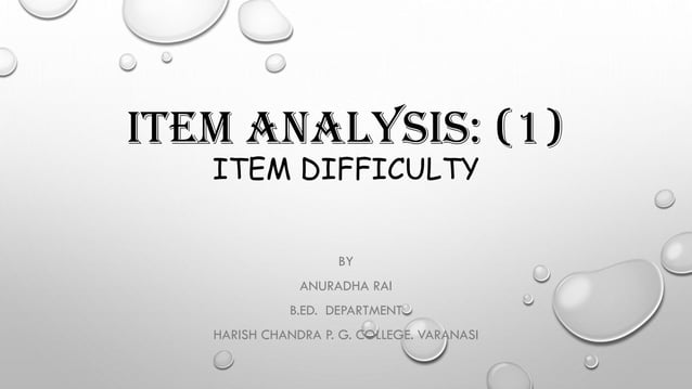 Item Analysis -ppt for psychometrics.pdf