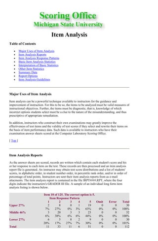 Item analysis | DOCX