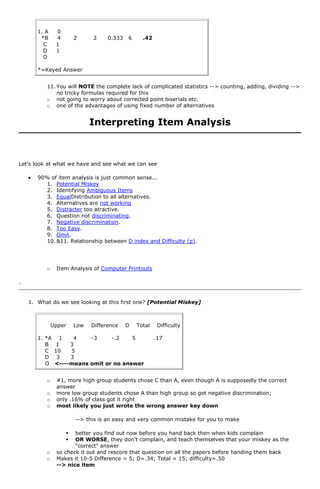 Item analysis | DOCX