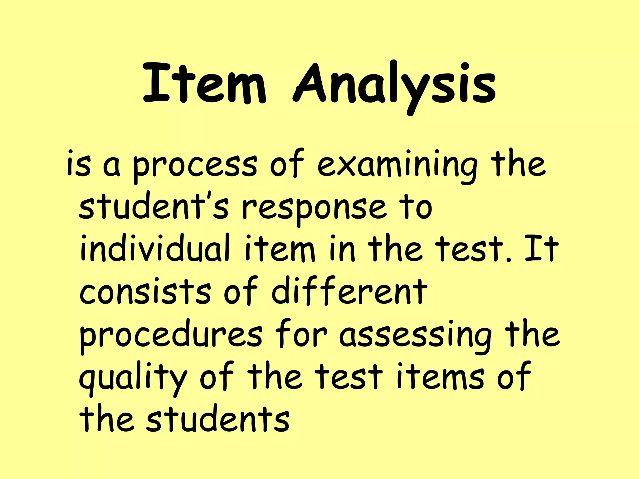 Item analysis | PPTX