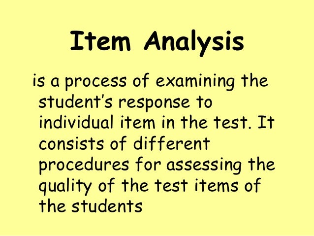 Item analysis