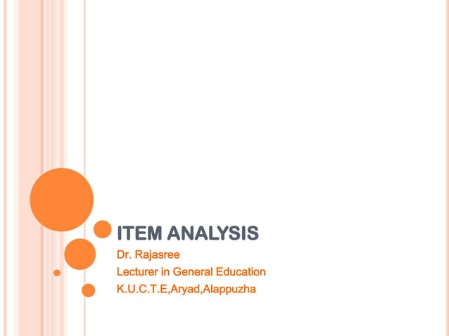 Item analysis | PPT
