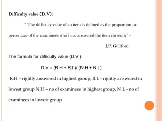 Item analysis | PPTX