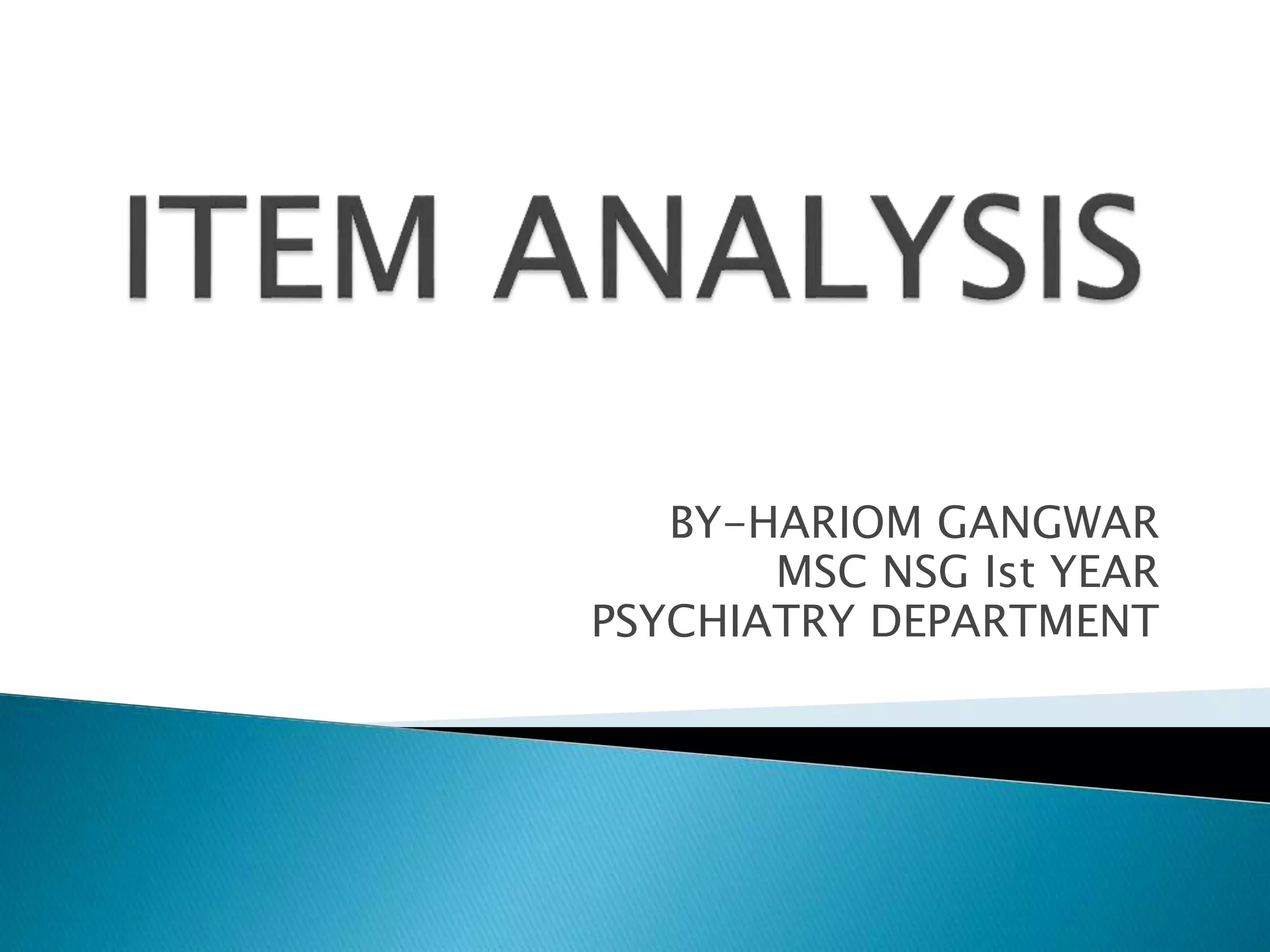 Item analysis.pptx du | PPT