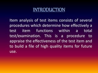 Item analysis | PPTX