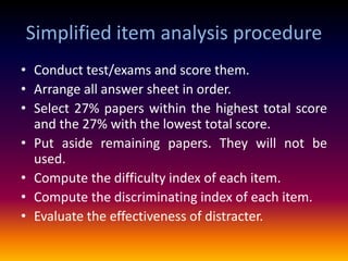 Item analysis | PPTX