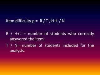 Item analysis | PPTX