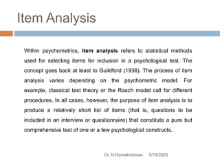 Item analysis | PPT