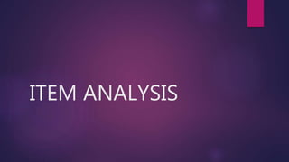 Item analysis | PPT