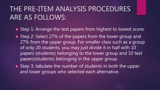 Item analysis | PPT