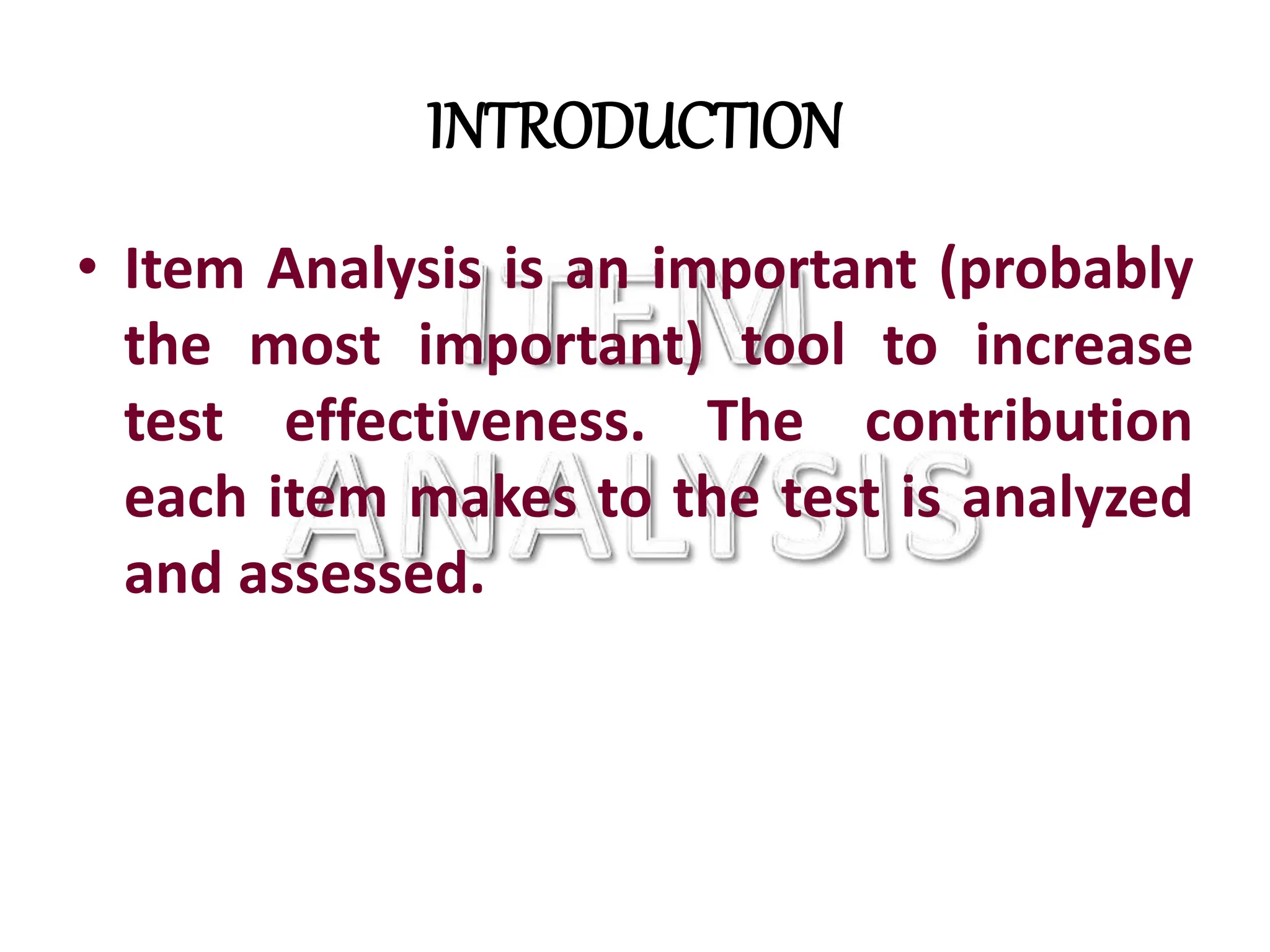 item analysis.pptx education pnc item analysis | PPTX