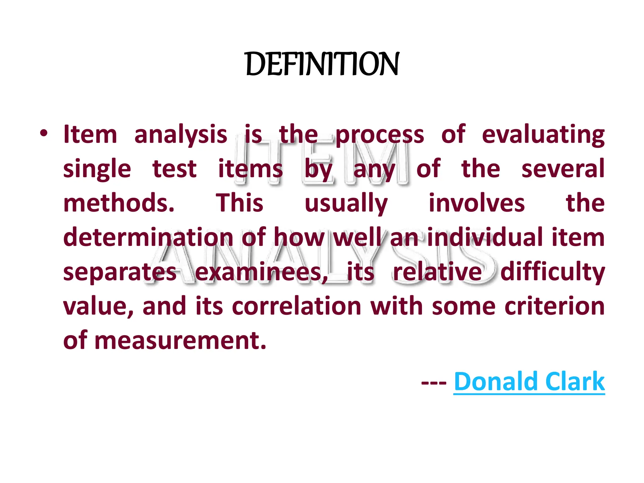 item analysis.pptx education pnc item analysis | PPTX