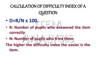 item analysis.pptx education pnc item analysis | PPTX