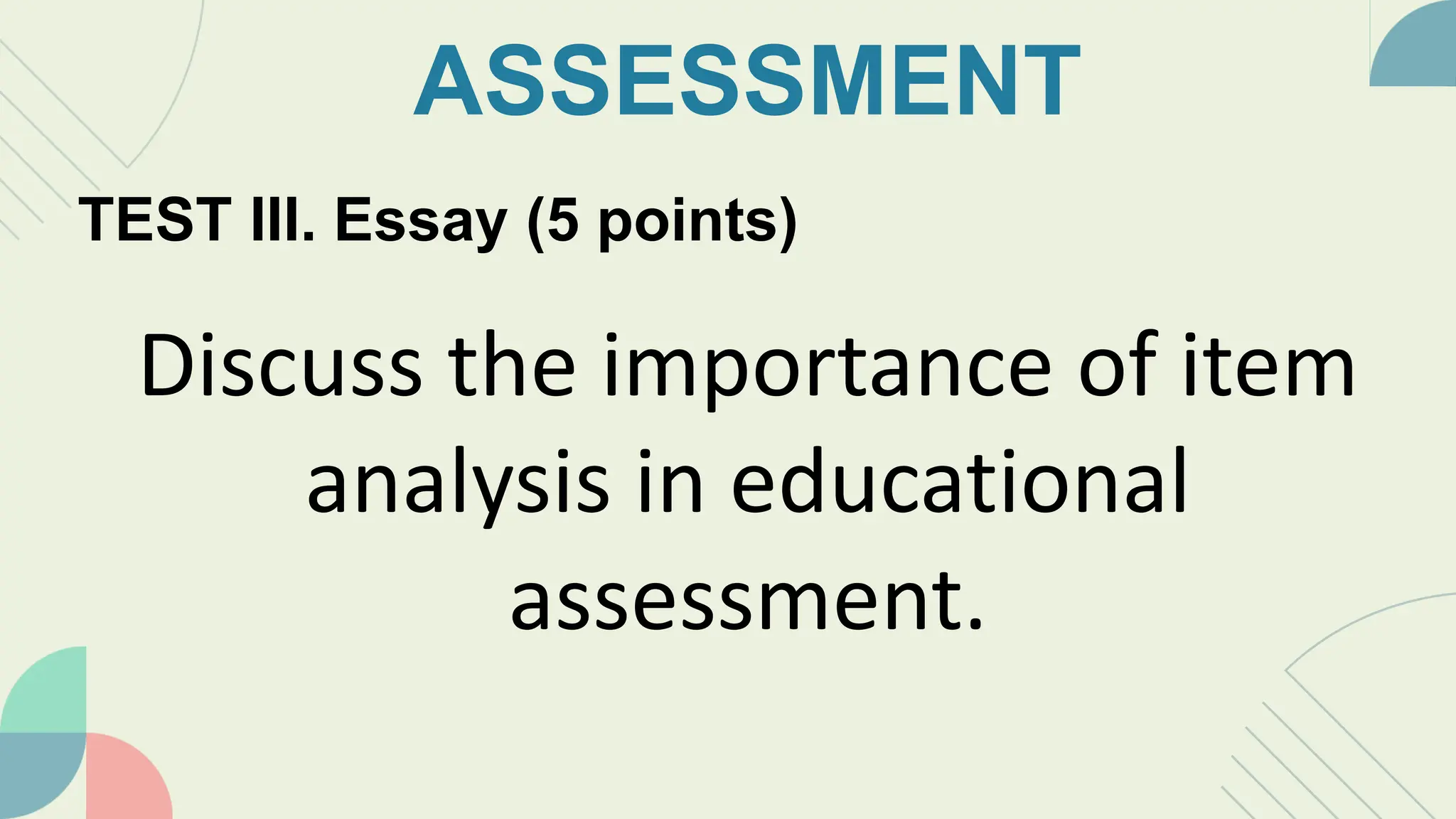Item Analysis Item Difficulty And Discrimination Index Pptx