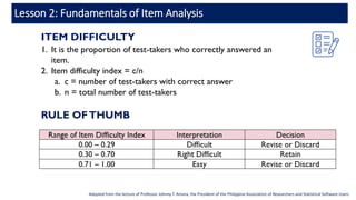 ITEM Analysis BNHS | PDF