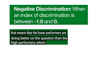 Item Analysis, Difficulty Index, Discrimination Index,ExamAnalysis | PDF