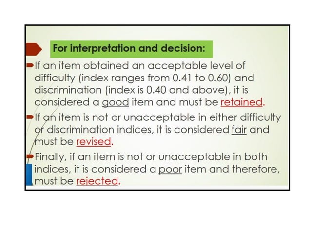 Item Analysis, Difficulty Index, Discrimination Index,ExamAnalysis | PDF