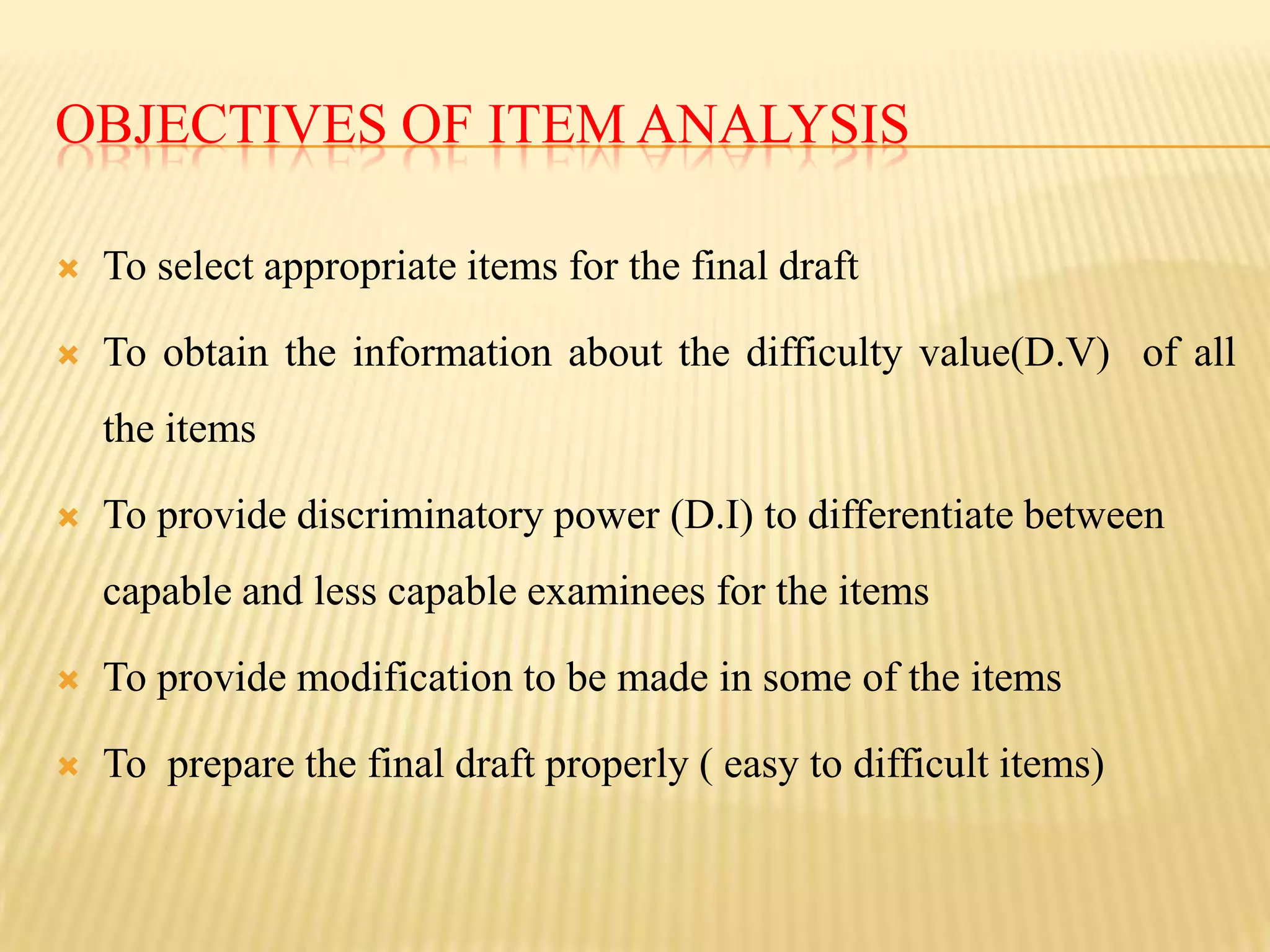 Item analysis | PPTX