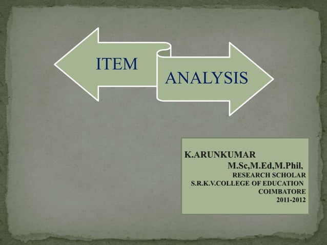 Item analysis | PPTX | Debated Sensitive Social Issues | Sensitive Topics