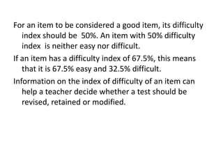 Item analysis2 | PPTX