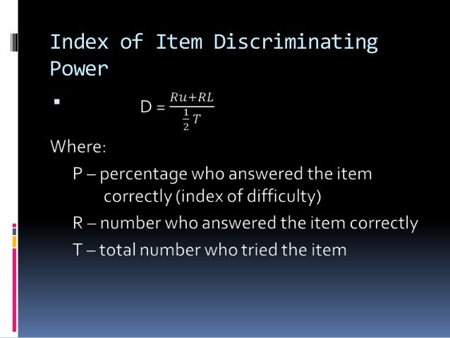 Item analysis and validation