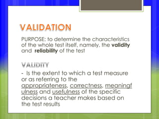 Item Analysis and Validation | PPTX