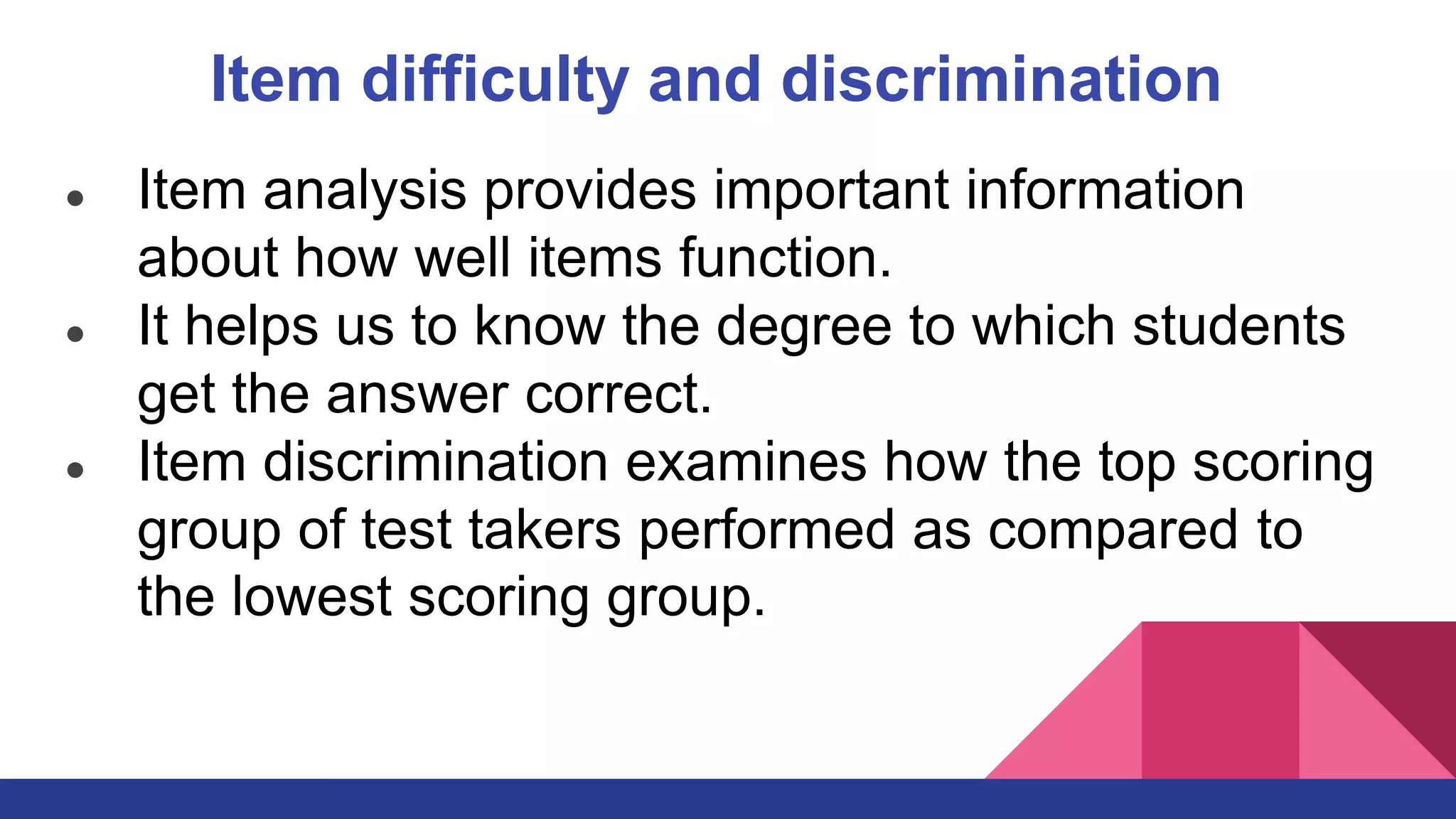 Item analysis in education | PPTX
