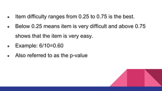 Item analysis in education | PPTX