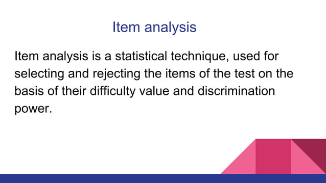 Item analysis in education | PPTX