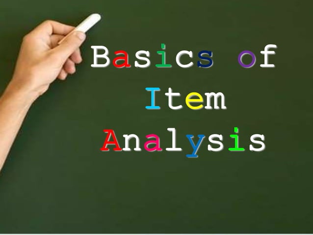 Item analysis | PPTX | Standardized Testing | Educational Assessment