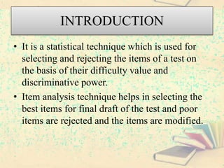 Item analysis ppt | PPTX
